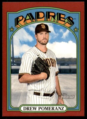 2021 Topps Heritage RED Border Parallel DREW POMERANZ #405 | eBay