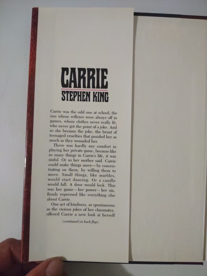 Stephen King Carrie 1974 Book Club Edition Hardcover w/ Dust Jacket | eBay