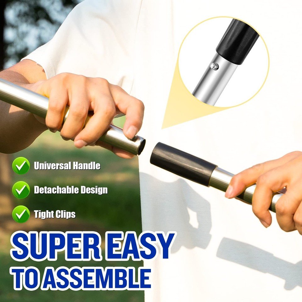 Dog Pooper Scooper for Large Dogs, 3 Pack Adjustable Long Handle Metal ...