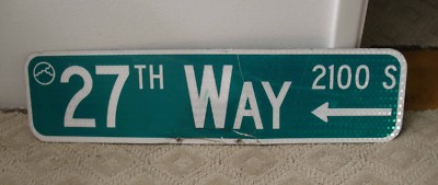 41 - 27th WAY Real Road Street Sign, From Yuma Arizona! Measures 24" X ...