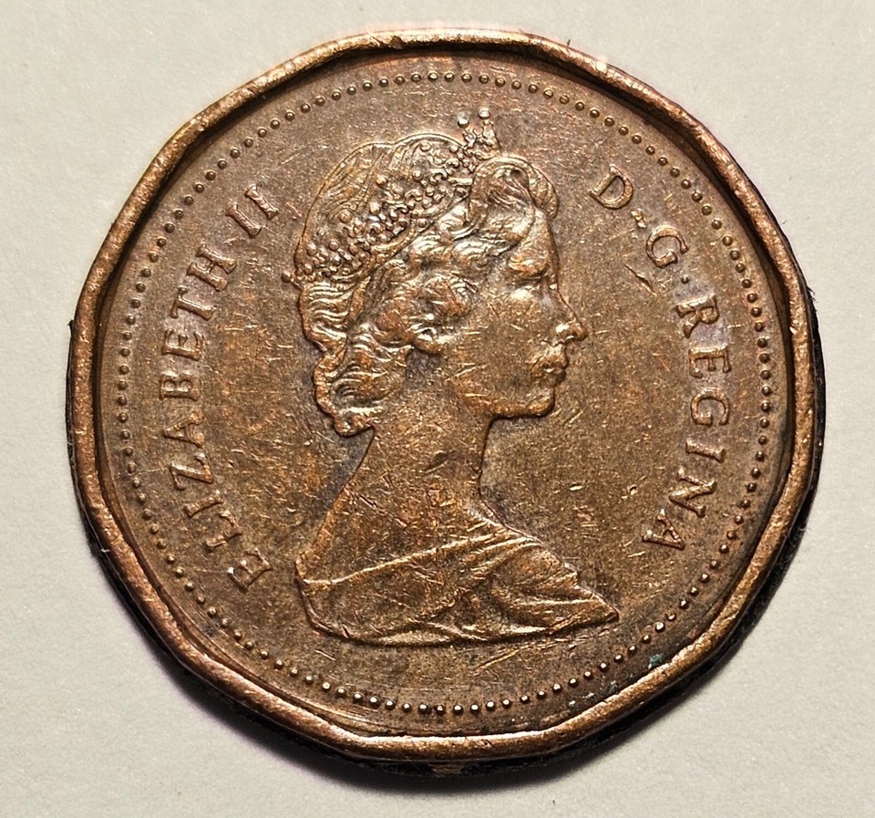Extremely Rare 1988 Canadian One Cent Error Coin / Wide Die Scratches ...
