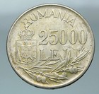1946 ROMANIA King Michael I Shield Genuine Silver 25000 Lei Romanian ...
