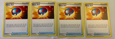 X4 GREAT BALL 164/202 TRAINER CARD Sword And Shield Pokemon NM | eBay