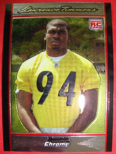 2007 Lawrence Timmons Bowman Chrome Rookie Card Pittsburg Steelers ...