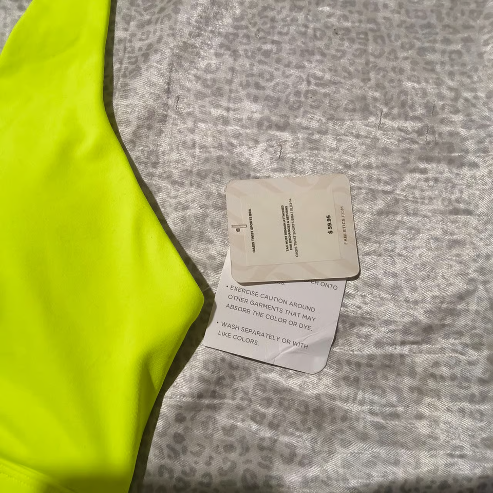 Fabletics XL Padded Sports Bra Bright Yellow NEW With Tags | eBay