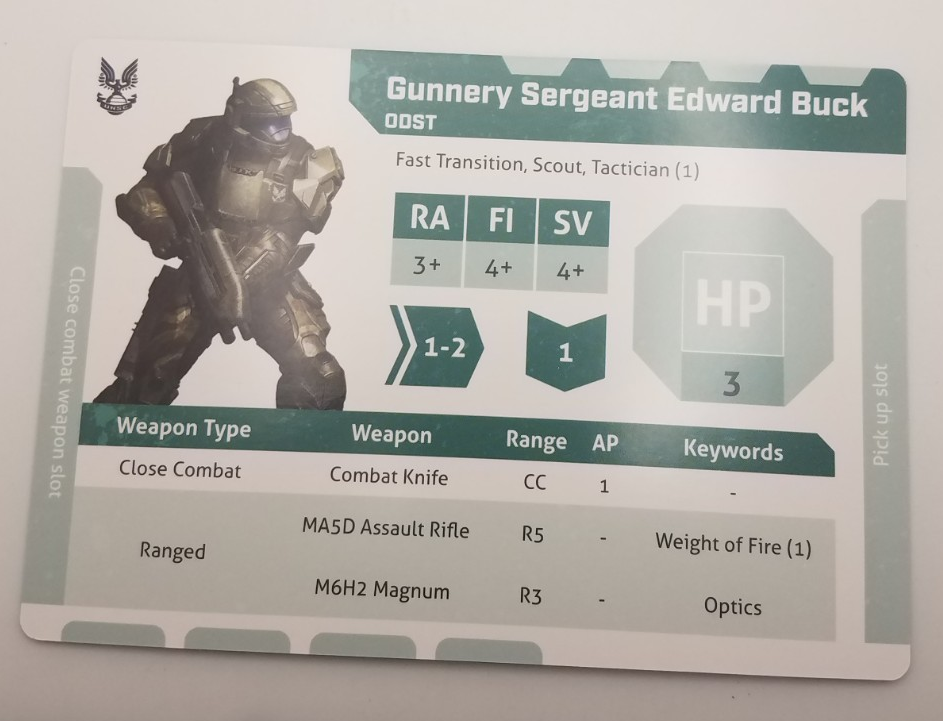 Halo Flashpoint - ODST Gunnery Sergeant Edward Buck *Single Miniature ...