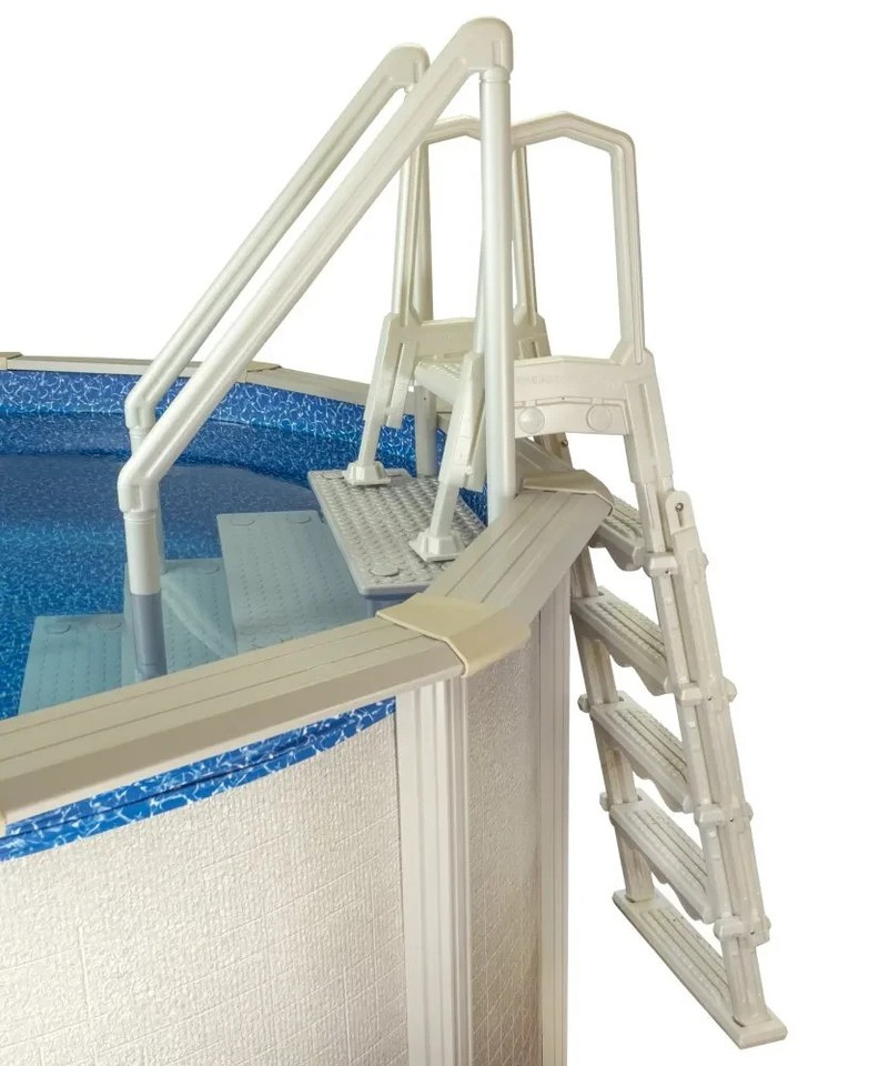 Aqua Select 28" Wide Above Ground Heavy Duty Swimming Pool Step Ladder ...