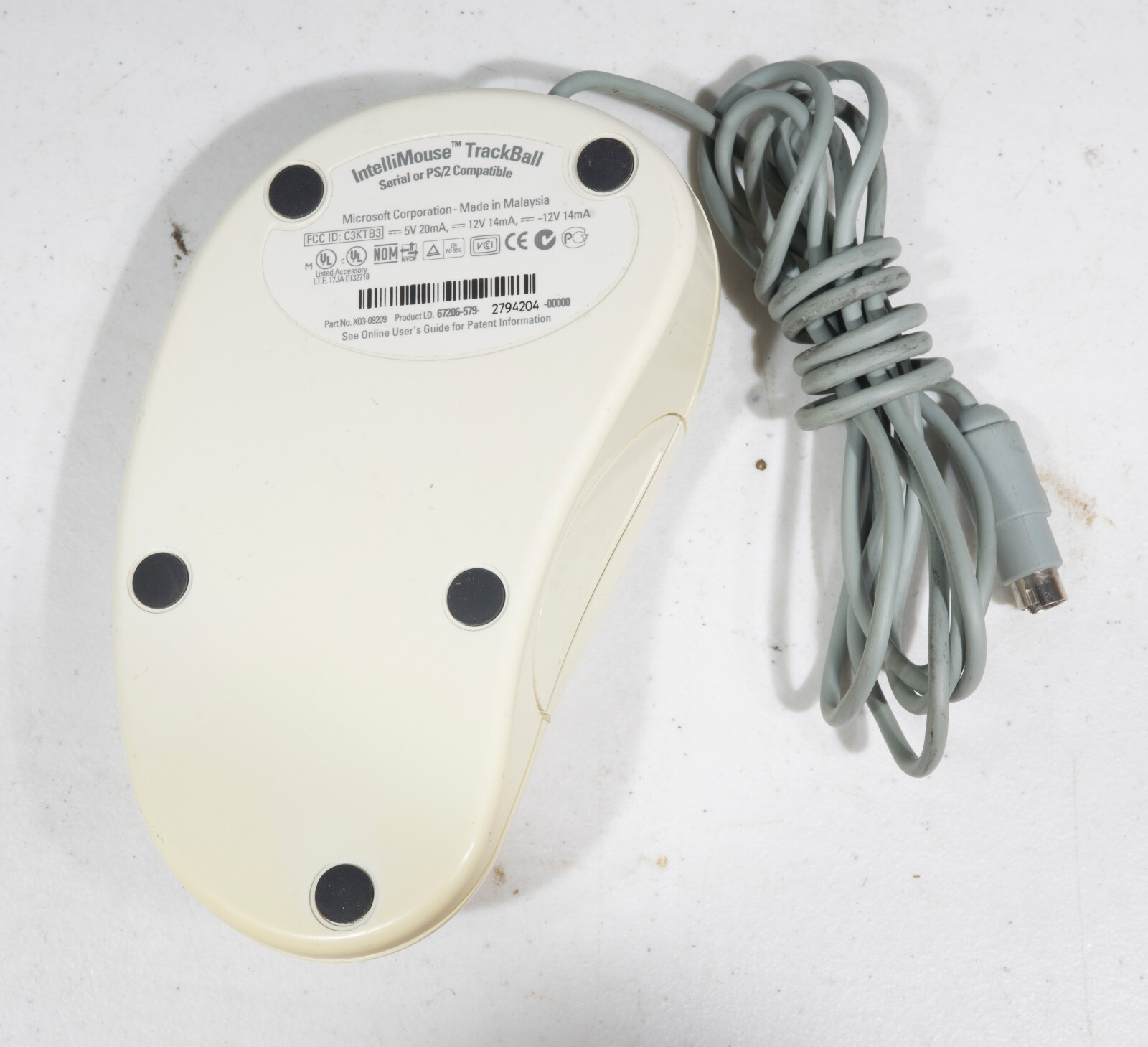 Vintage Microsoft Intellimouse Trackball X03-09209 mouse PS/2 4204 | eBay