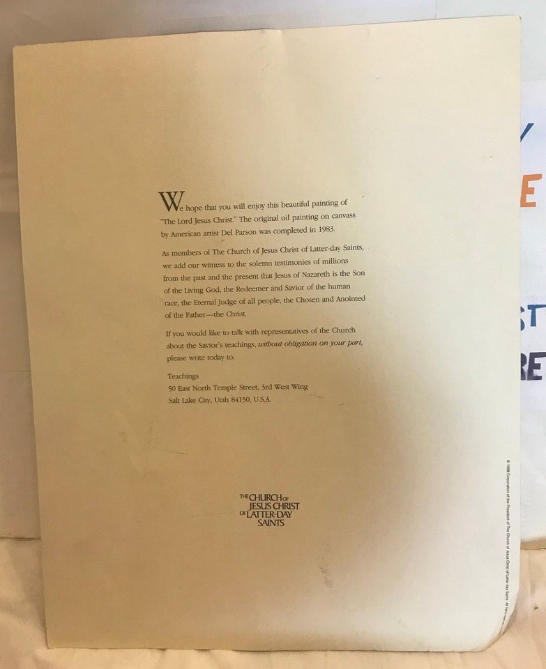 JESUS CHRIST PAPER PHOTO 14"x11". by THE CHURCH OF LATTER-DAY SAINTS ...