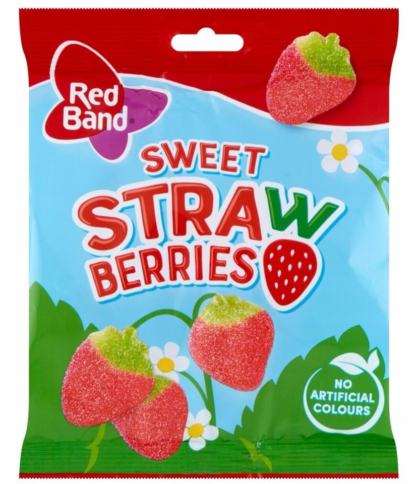 4x Red Band Sweet Strawberries Gummy Gummies Sweets Candies 100g | eBay