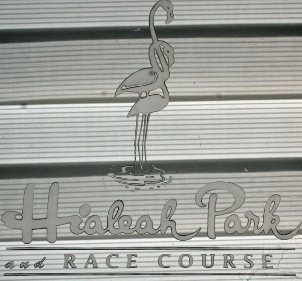 Vintage HIALEAH PARK Engraved Glass Square Plate | eBay