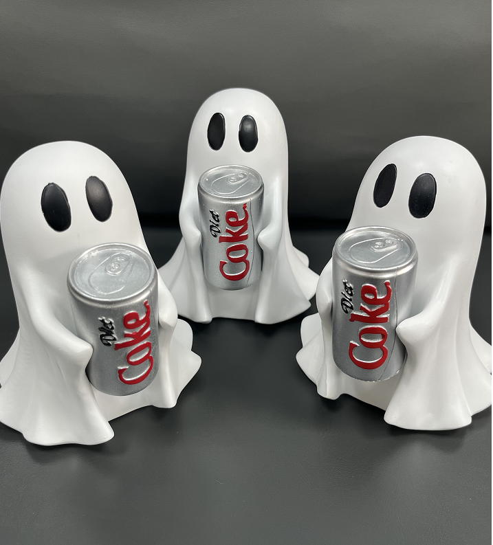New COCA-COLA Ghost Figurine Holding Diet Coke Can Halloween No Drinks ...