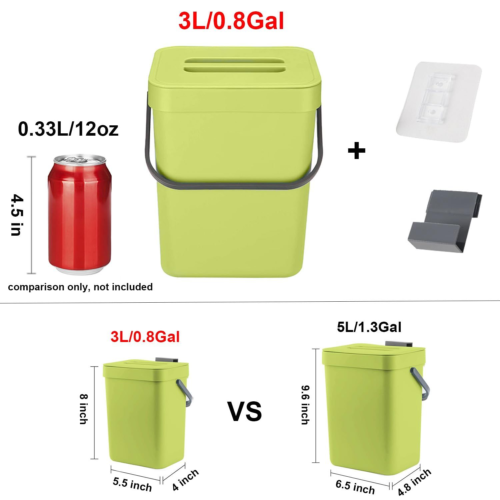 LALASTAR Food Waste Basket Bin for Kitchen, Small Countertop Compost ...