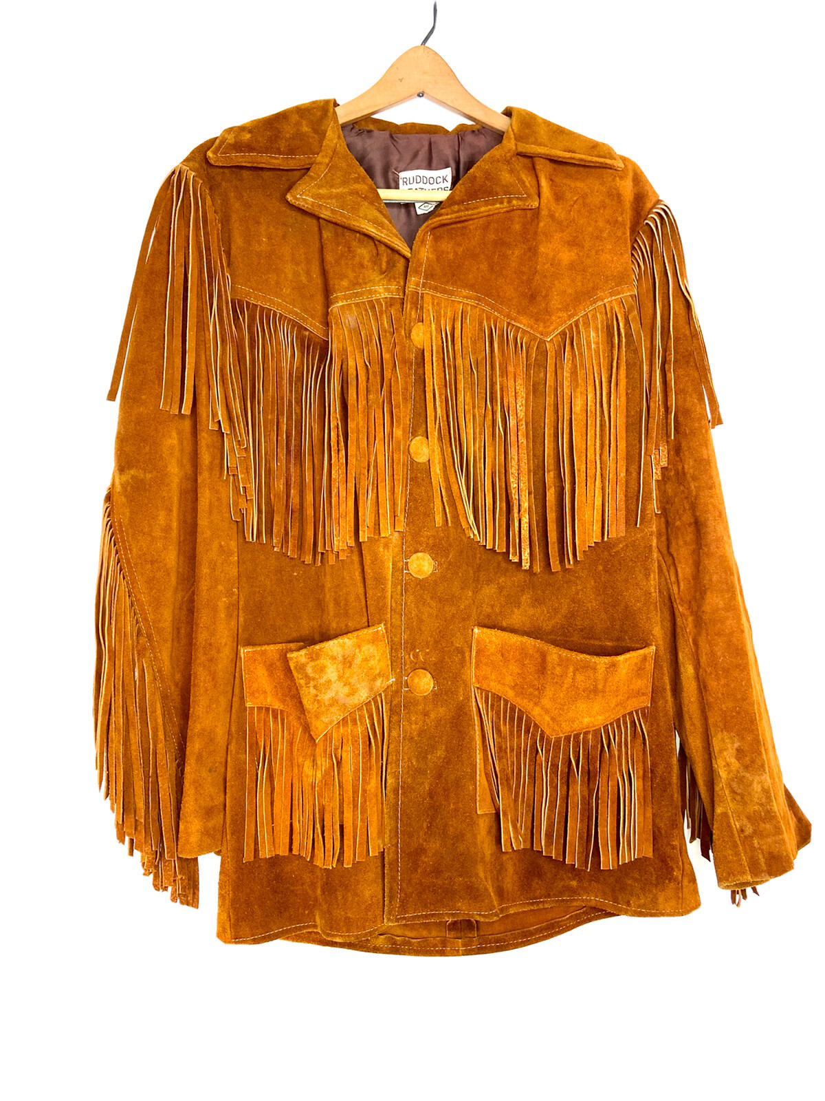 VTG Ruddock Leathers Sz 40 M Mens Brown Suede Fringe Western Rancher ...