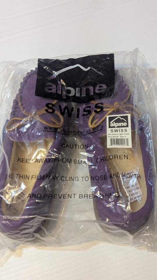 Alpine Swiss Sabine Womens Suede Shearling Moccasin Slippers Slip On ...