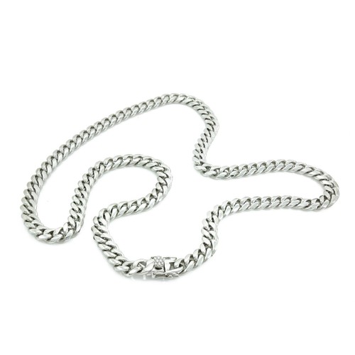 8MM Men's Silver Finish Close Tight Miami Cuban Chain Triple Box Lock ...