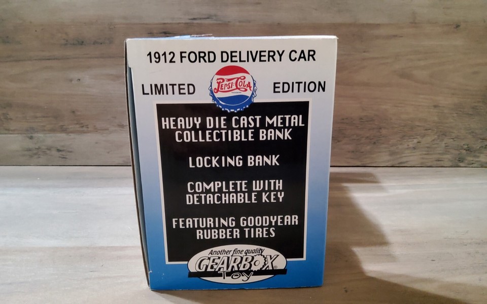 Pepsi Cola Limited Edition 1912 Die Cast 1912 Ford Coin Bank Goodyear ...