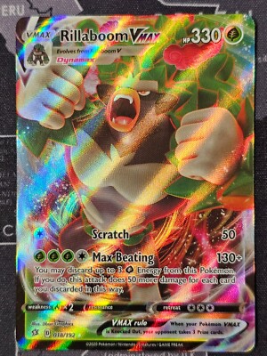 Rillaboom VMAX 018/192 - Rebel Clash - Ultra Rare Holo Pokemon Card ...