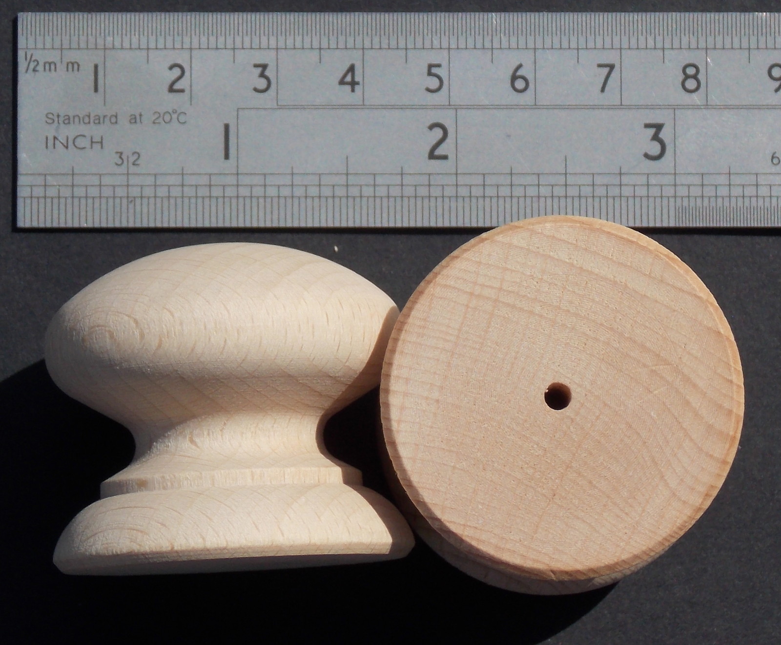 40mm Beech Knobs Drilled 1½" Handles Hardwood wooden "CHOOSE QUANTITY ...