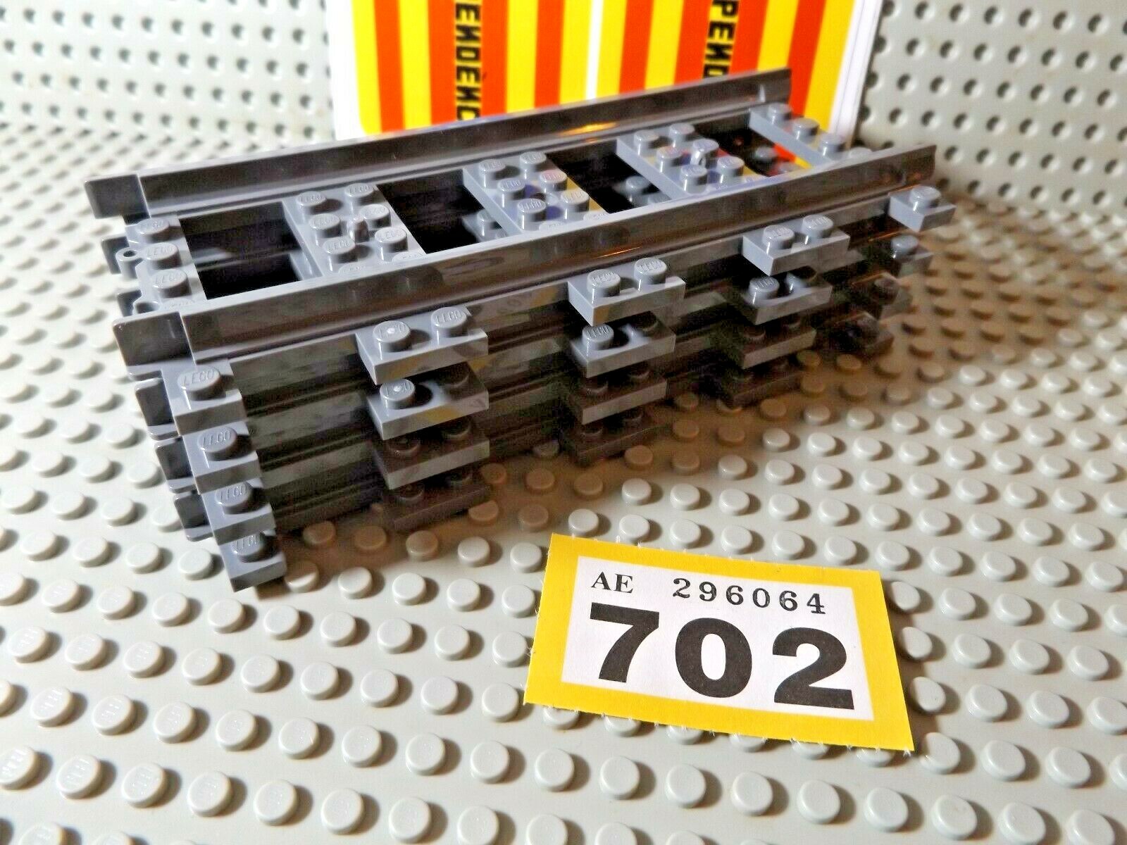 LEGO Trains 4 X LEGO Dark Stone Grey Train Track Straights 16l Ref ...