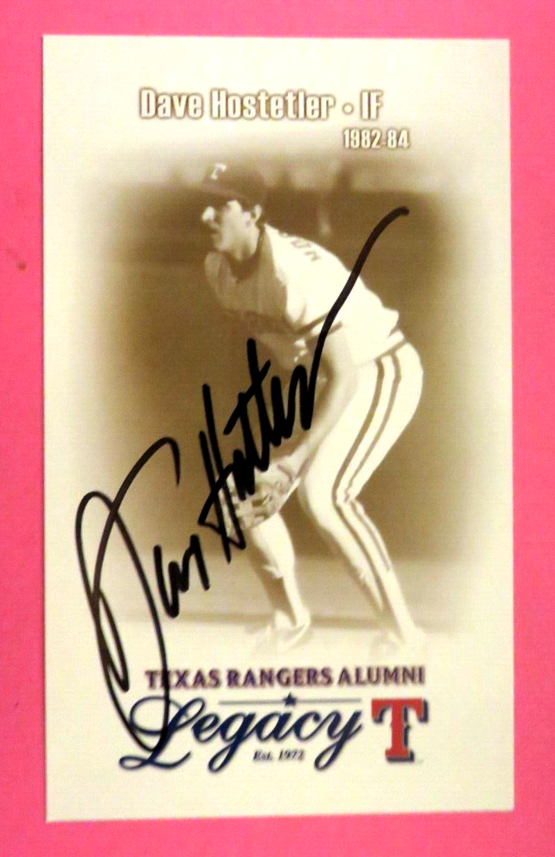 Texas Rangers Alumni - Legacy - DAVE HOSTETLER 1982-84 - Autographed | eBay