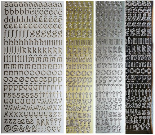 SCRIPT LETTERS - LOWERCASE Peel Off Stickers 10mm Alphabet Card Making ...