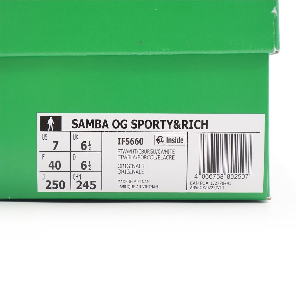 IF5660 Sporty & Rich adidas Originals Samba OG White Collegiate ...