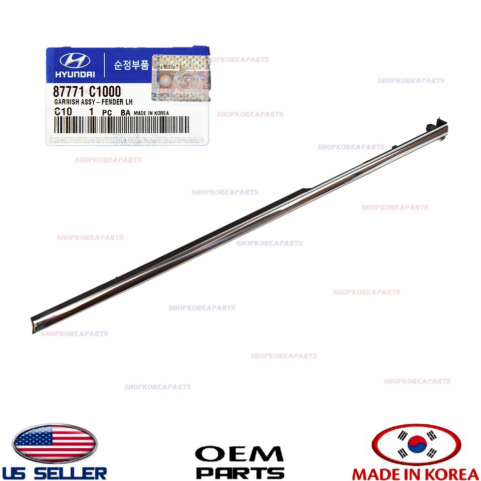 Genuine Fender Chrome Molding Left Driver Side OEM Hyundai Sonata 2015 ...