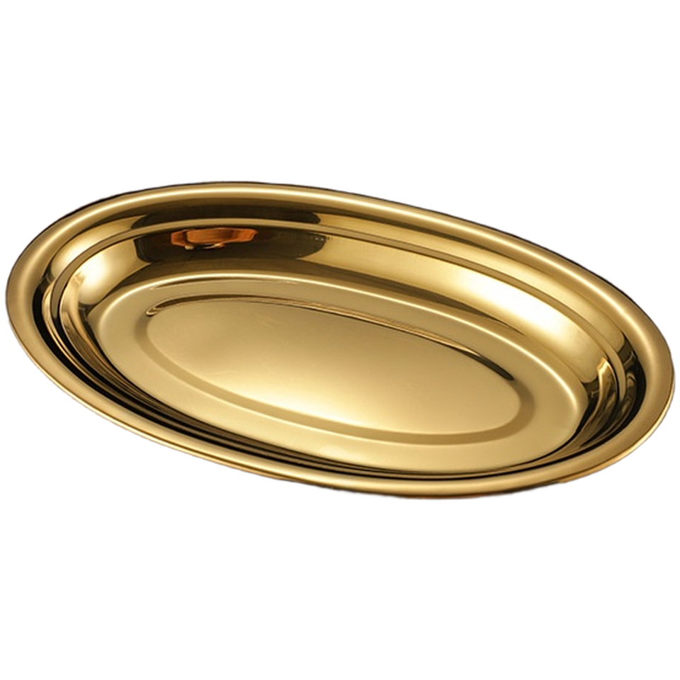 Stainless Steel Fish Platter Deep Oval Design Non-slip Base Rust ...