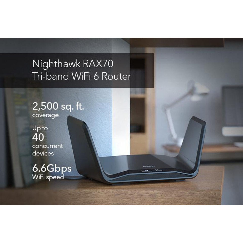Netgear RAX70-100NAR Nighthawk AX6600 TriBand WiFi6 Router Certified ...