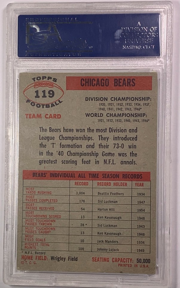 1956 TOPPS CHICAGO BEARS | eBay