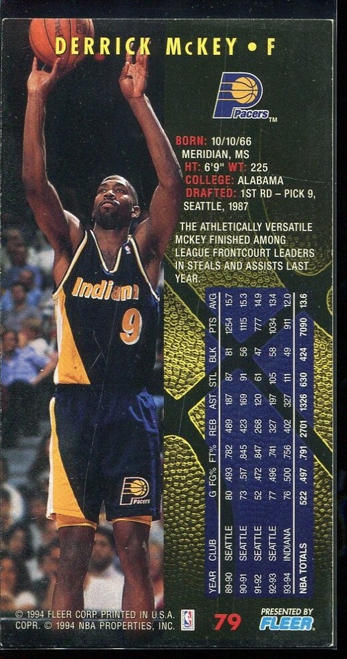 1994 Fleer NBA Jam Session Tall Boy Derrick McKey #79 Indiana Pacers | eBay