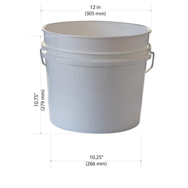 10 Pack 3.5 Gallon Plastic Pails Heavy Duty White Paint Buckets Metal ...