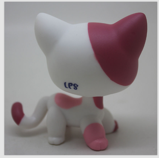 Littlest Pet Shop Cat Pink & White Glitter Sparkle Short hair LPS #2291 ...