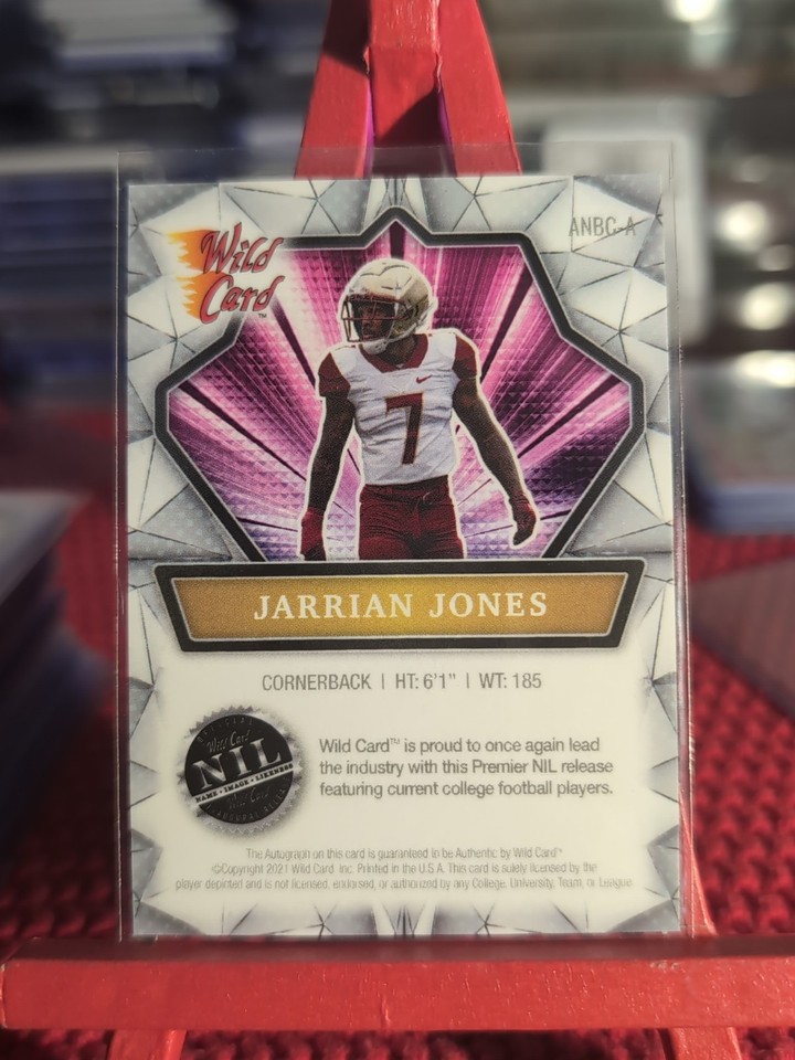 Jarrion Jones-Signed Auto 2021 Wild Card Alumination #ANBC-A (FSU) | eBay