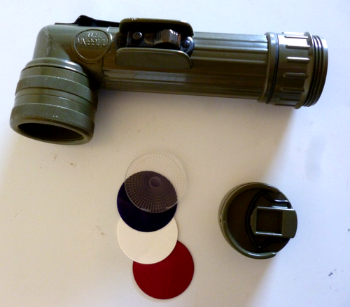 USGI Fulton MX-991/U Angle Head Flashlight w/Lenses & Spare Bulb | eBay