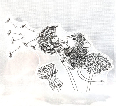 Mouse Blowing Dandelion Fairies Spring Clear Stamp Sheet 4" x 4" | eBay