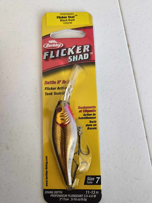 Flicker Shad -rattle n' roll. Black Gold Size 7: 3-inch, 5/16oz | eBay