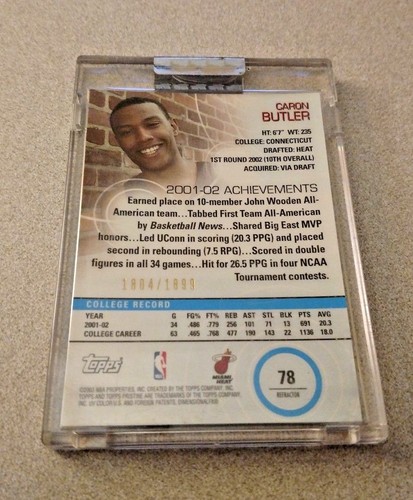 2002-03 Topps Pristine Rookie Refractor #78 Caron Butler Heat /1899 | eBay