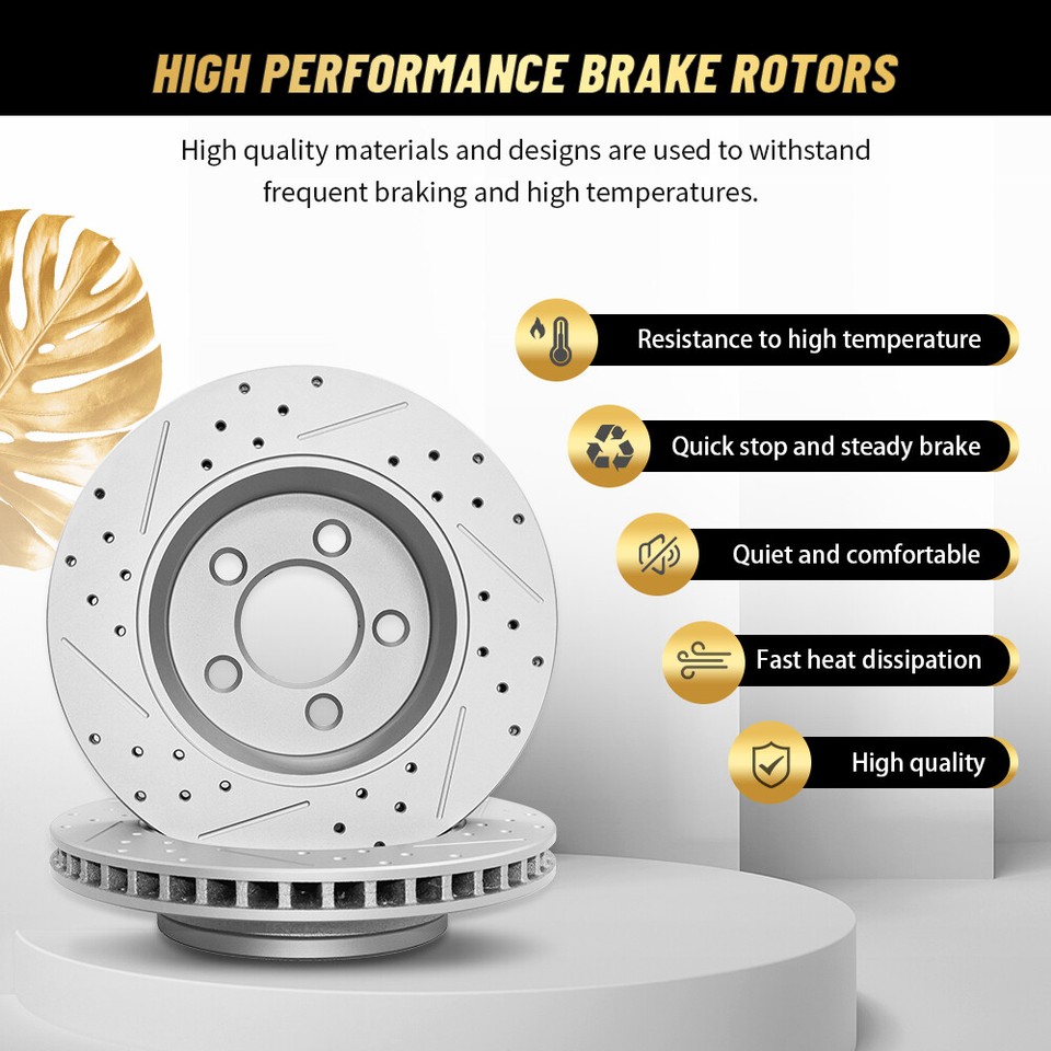 Rear Drilled Slotted Brake Rotors Brake Pads Kit for Subaru Outback ...