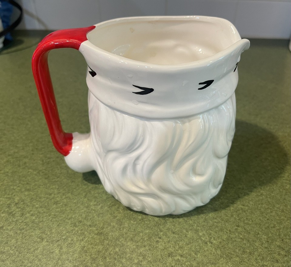 Vintage 5.5in Hand Painted Santa Face Pitcher. | eBay