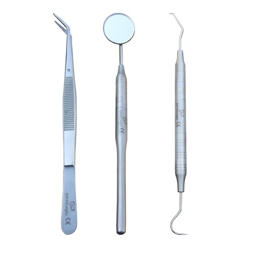 Dental Basic Set Mirror ,Scaler, College Plier, 3 Pcs Dental ...