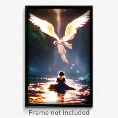 Pixel Art Poster - Angelic Stream (8 Bit Psychedelic Trippy Video Game ...