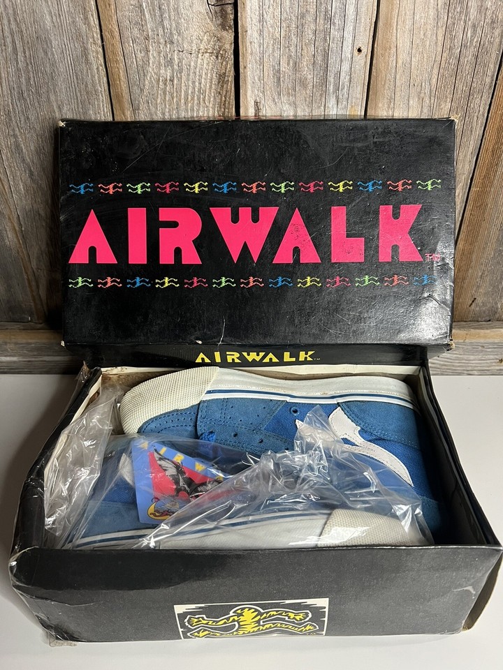 Vintage NIB NOS 1987 Airwalk High Top Canvas Blue Sneakers Sz 3 1/2 ...