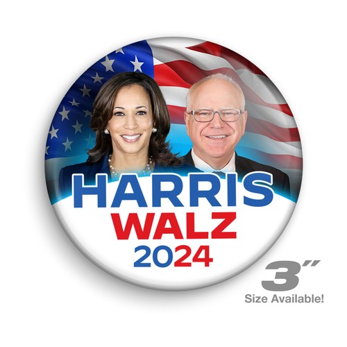 KAMALA HARRIS WALZ 2024 Campaign Photo Button, 2.25" | eBay