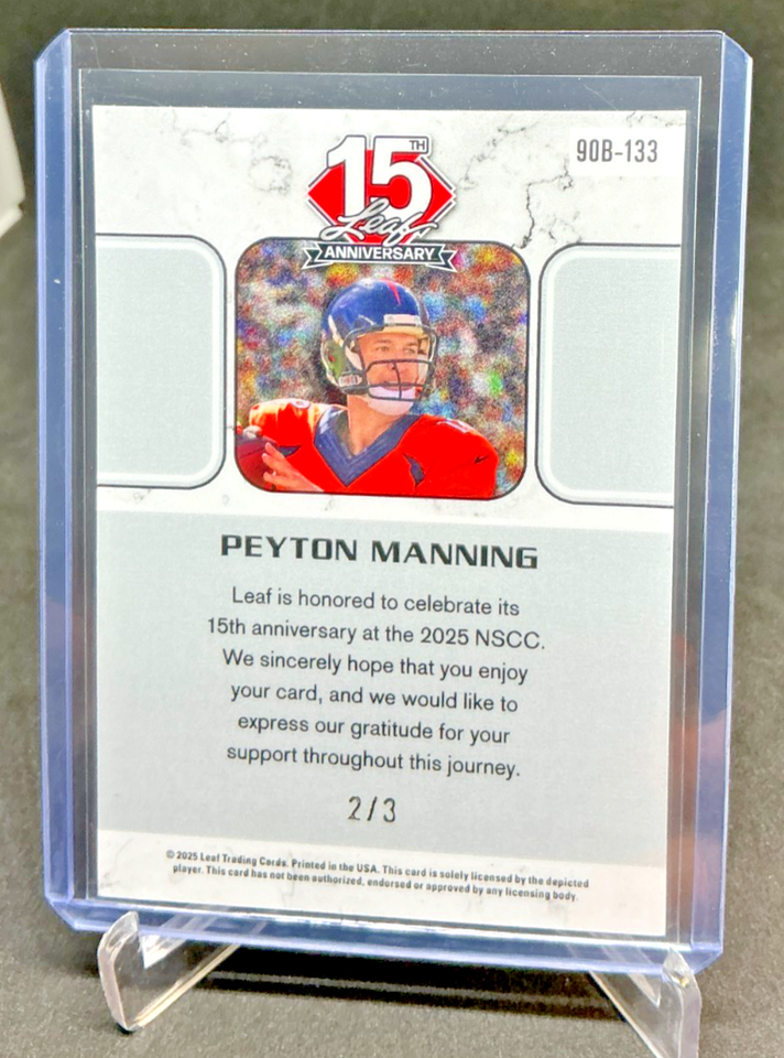 2025 Leaf 15th NSCC National 1990 PEYTON MANNING Red Sparkles 2/3 | eBay
