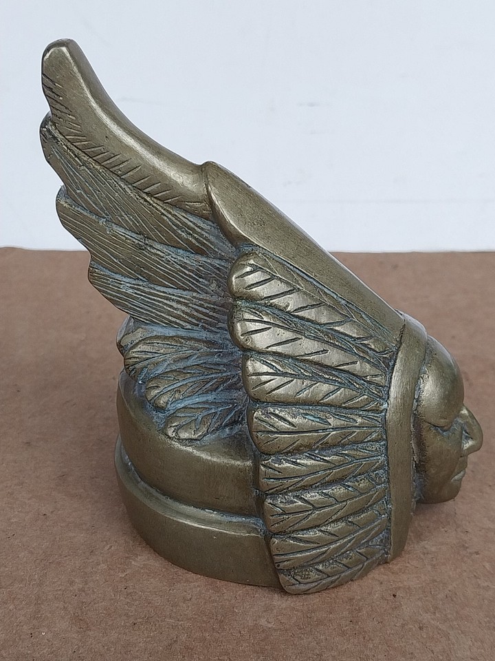 1926 1927 Pontiac Radiator Cap Hood Ornament Solid Brass Indian Chief ...