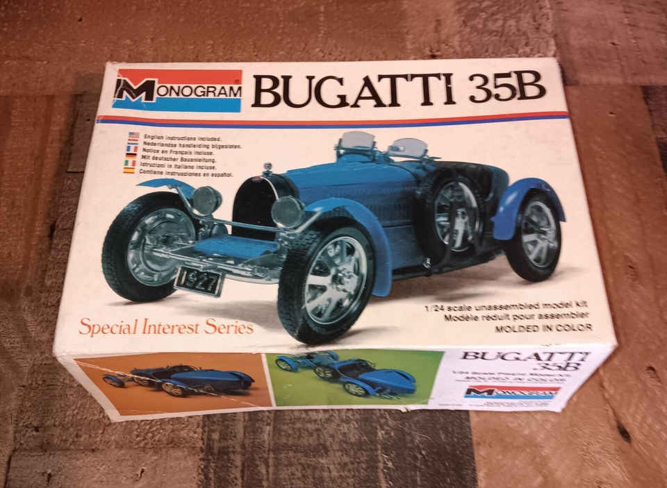 Vintage Monogram 1978 Bugatti 35B Model Kit 1/24 Scale 2234 Please Read ...