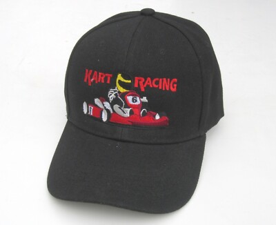 Go Kart Racing Hat, Black, racing kart, one size fits all, adjustment ...