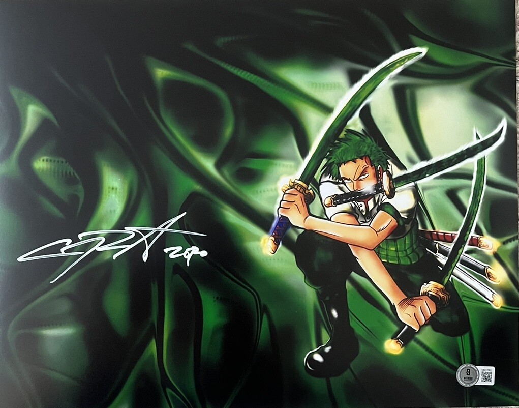 CHRIS SABAT SIGNED RORONOA ZORO 11X14 PHOTO ONE PIECE AUTOGRAPH L ...